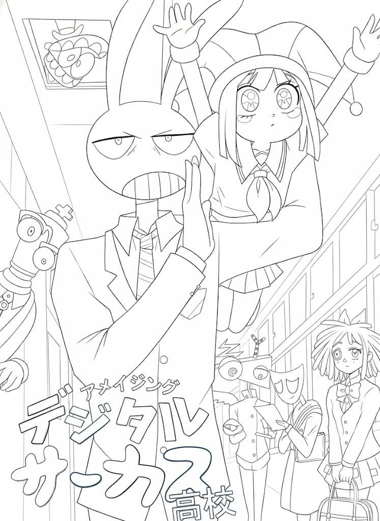 Omalovánka Nakreslete The Amazing Digital Circus k vytisknutí zdarma k ...