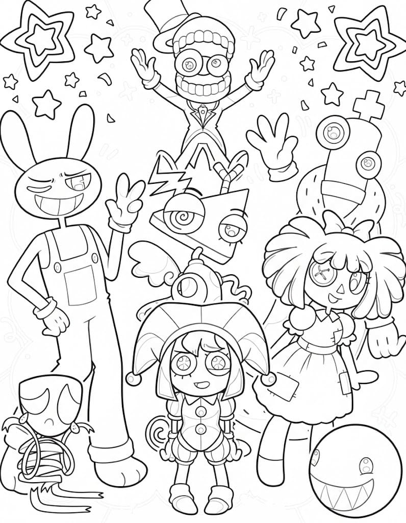 Omalovánka Nakreslete The Amazing Digital Circus k vytisknutí k ...