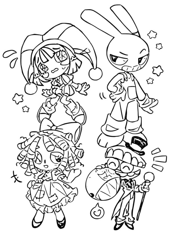 Omalovánka Obraz The Amazing Digital Circus zdarma k vytisknutí zdarma