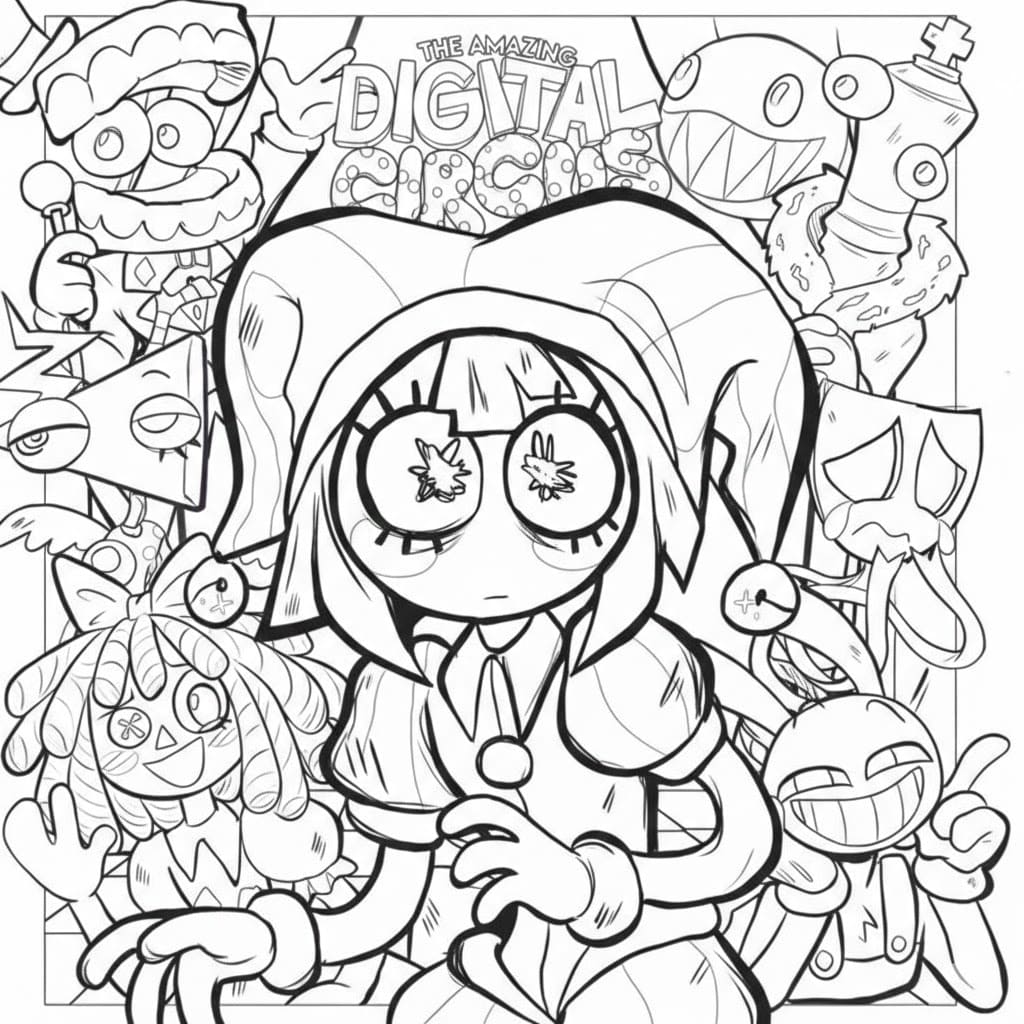 Omalovánka The Amazing Digital Circus k vytisknutí zdarma k vytisknutí ...