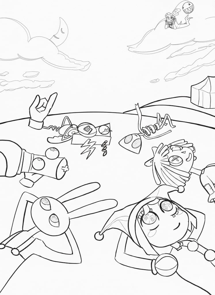 Omalovánka The Amazing Digital Circus zdarma tisknutelné pro děti k ...